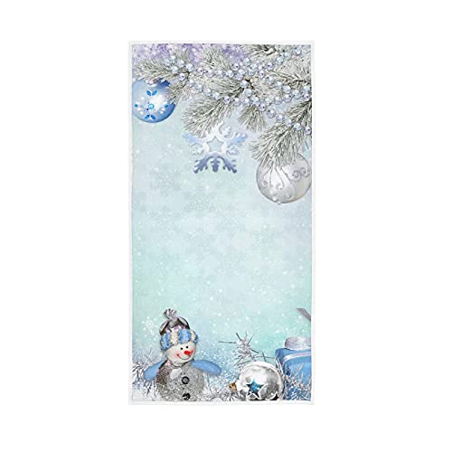 Winter Snowmen Snowflakes Soft Hand Towels for Bathroom 30X15,Decorative Christmas Pine Branches Kitchen Dish Fingertip Towels Washcloth for Guest Gift Home Family