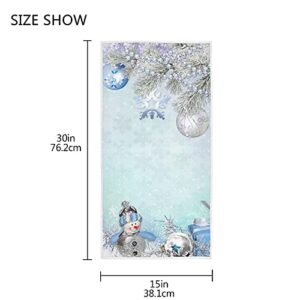 Winter Snowmen Snowflakes Soft Hand Towels for Bathroom 30X15,Decorative Christmas Pine Branches Kitchen Dish Fingertip Towels Washcloth for Guest Gift Home Family