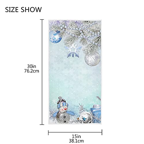 Winter Snowmen Snowflakes Soft Hand Towels for Bathroom 30X15,Decorative Christmas Pine Branches Kitchen Dish Fingertip Towels Washcloth for Guest Gift Home Family