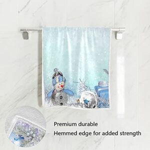 Winter Snowmen Snowflakes Soft Hand Towels for Bathroom 30X15,Decorative Christmas Pine Branches Kitchen Dish Fingertip Towels Washcloth for Guest Gift Home Family