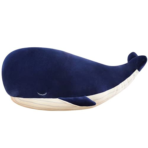 MUPI Whale Stuffed Animal 4 Size Down Cotton Soft Simulation Big Blue Whale Dolphin Doll Toy Cushion Pillow Whale Plus (10 Inch)