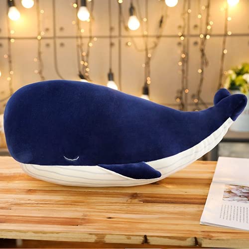 MUPI Whale Stuffed Animal 4 Size Down Cotton Soft Simulation Big Blue Whale Dolphin Doll Toy Cushion Pillow Whale Plus (10 Inch)