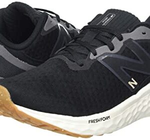 New Balance Women's Fresh Foam Arishi V4 Running Shoe, Black/Light Gold Metallic/Gum 2, 8 Wide