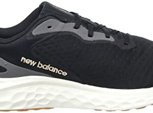 New Balance Women's Fresh Foam Arishi V4 Running Shoe, Black/Light Gold Metallic/Gum 2, 8 Wide