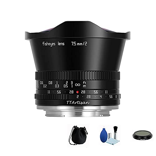 TTArtisan 7.5mm F2 APS-C Fisheye Lens 180° Ultra Wide Angle Large Aperture Manual Focus Lens for Leica/Sigma L Camera TL CL FP