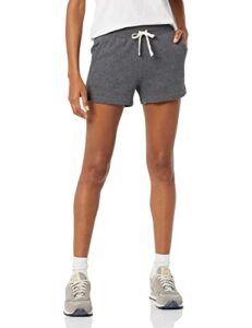 amazon essentials women's fleece short, charcoal heather, x-large