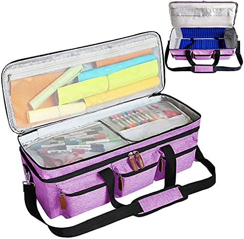 Damocles Cutting Machine Carrying Bag Portable 3-Layer Shock Absorbent Cutting Machine Tote Bag Compatible with Cricut Explore Air 2 & Cricut Maker (Purple)