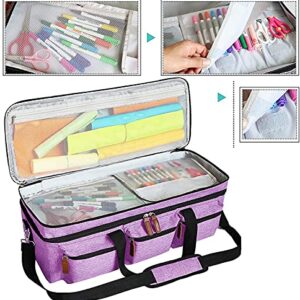 Damocles Cutting Machine Carrying Bag Portable 3-Layer Shock Absorbent Cutting Machine Tote Bag Compatible with Cricut Explore Air 2 & Cricut Maker (Purple)