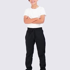 3 Pack Boys Girls Athletic Pants Sweatpants Active Kids Teen Open Bottom Fleece Youth Training Pajama Warm Performance Workout Activewear Winter Warm Sports Running Quick Dry Dri Fit- Set 4,M(8-10)