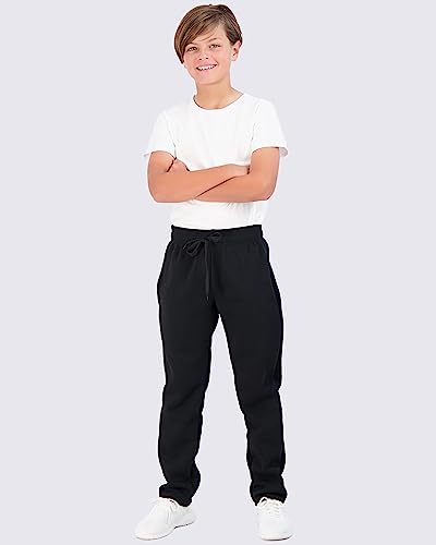 3 Pack Boys Girls Athletic Pants Sweatpants Active Kids Teen Open Bottom Fleece Youth Training Pajama Warm Performance Workout Activewear Winter Warm Sports Running Quick Dry Dri Fit- Set 4,M(8-10)