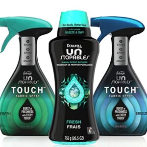 Febreze Fabric Spray & Downy Unstopables Kit - Includes Downy Laundry Scent Booster Beads (Fresh, 26.5 Ounce) and Febreze Unstopables Touch Fabric Refresher Spray (Fresh & Breeze, 16.9 Oz)