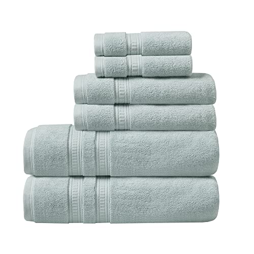 Beautyrest Plume 100% Cotton Bath Towel Set, Luxuriously Soft Feather Touch, Premium 750gsm Spa Quality, Durable and Absorbent for Shower, Multi-Sizes, Seafoam 6 Piece