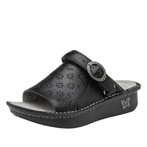 Alegria Womens Klover Black Butter Leather Sandal 8-8.5 M US