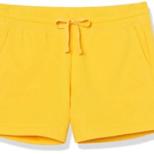 Amazon Essentials Women's Fleece Short, Golden Yellow, Medium