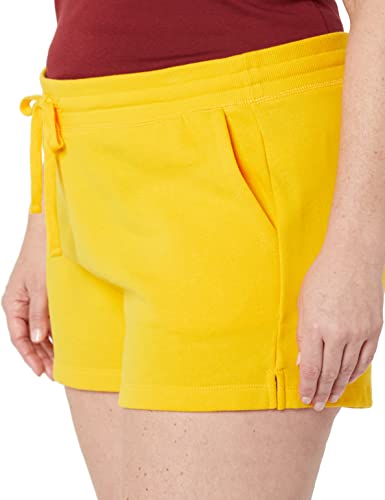 Amazon Essentials Women's Fleece Short, Golden Yellow, Medium