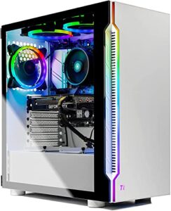 skytech gaming archangel gaming computer pc desktop – ryzen 5 5600x 3.7ghz, rtx 3060 ti 8g, 1tb nvme ssd, 16gb ddr4 3200mhz, rgb fans, windows 10 home 64-bit, 802.11ac wi-fi, white