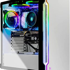 Skytech Gaming Archangel Gaming Computer PC Desktop – Ryzen 5 5600X 3.7GHz, RTX 3060 TI 8G, 1TB NVMe SSD, 16GB DDR4 3200MHz, RGB Fans, Windows 10 Home 64-bit, 802.11AC Wi-Fi, White