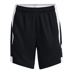 under armour women's baseline 6" basketball shorts , (001) black / white / white , large