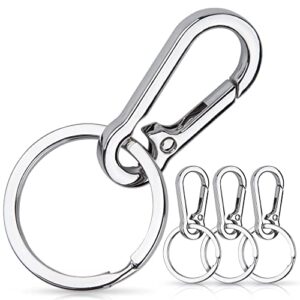 keychain clip carabiner - zinc keychain with key carabiner to keep your keys right where you need them - multipurpose secure keyring