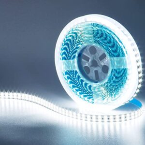 KXZM 24V LED Strip Light Cool White 6000K Double Row 32.8ft/10M 2400LEDs 2835 SMD 160W High Brightness 11000LM No-Waterproof IP20 Flexible Ribbon for Kitchen Hallways Decoration Lighting