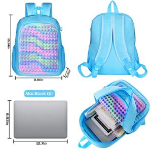 MUCUNNIA Large Pop Backpack for Kids Boys Fidget Backpack School Backpack Fidget Toys Schoolbag School Supplies Christmas Gifts for Kids Teen Birthday Party Travel