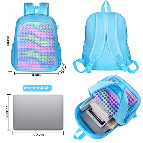 MUCUNNIA Large Pop Backpack for Kids Boys Fidget Backpack School Backpack Fidget Toys Schoolbag School Supplies Christmas Gifts for Kids Teen Birthday Party Travel