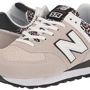 New Balance Women's 574 V2 Animal Print Sneaker, Grey/Black, 12