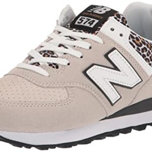 New Balance Women's 574 V2 Animal Print Sneaker, Grey/Black, 12