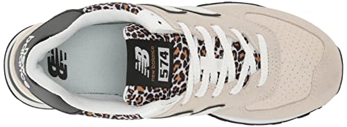 New Balance Women's 574 V2 Animal Print Sneaker, Grey/Black, 12