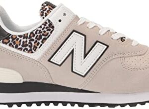 New Balance Women's 574 V2 Animal Print Sneaker, Grey/Black, 12