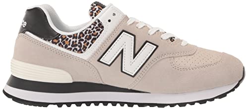 New Balance Women's 574 V2 Animal Print Sneaker, Grey/Black, 12