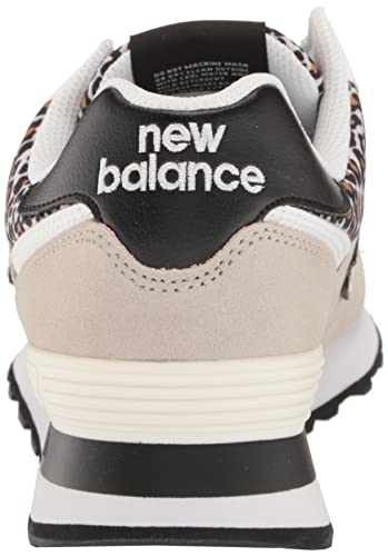 New Balance Women's 574 V2 Animal Print Sneaker, Grey/Black, 12