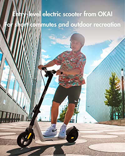 OKAI ES50B Electric Scooter | Entry-Level E Scooter - 12.4 Miles Range | 15.5mph Top Speed - Lightweight and Foldable Electric Kick Scooter for Teens, Adults & Kids