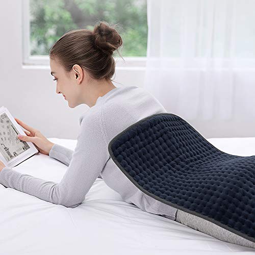 Heating Pad for Back Pain Relief, 17" X 33" XXX-Large Heating Pads for Cramps, Neck and Shoulder,Electric Heating Pad XL with 6 Fast Heating Settings,Moist Dry Heat Options,Auto-Off,Machine Washable