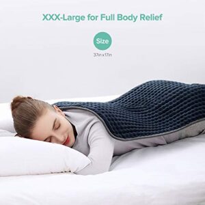 Heating Pad for Back Pain Relief, 17" X 33" XXX-Large Heating Pads for Cramps, Neck and Shoulder,Electric Heating Pad XL with 6 Fast Heating Settings,Moist Dry Heat Options,Auto-Off,Machine Washable