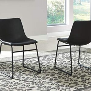 Signature Design by Ashley Centiar Mid Century Round Dining Room Table, Gray & Black & Centiar Mid Century Dining Room Bucket Chair, Set of 2, Black