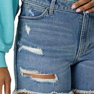 Wrangler Women's 4" Fray Jean Short, Sky Light, 12