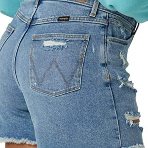 Wrangler Women's 4" Fray Jean Short, Sky Light, 12