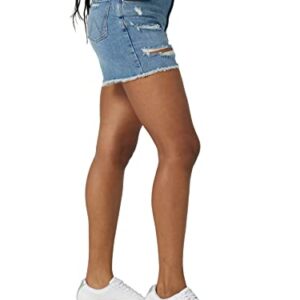 Wrangler Women's 4" Fray Jean Short, Sky Light, 12