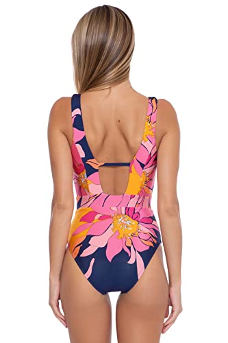 Trina Turk Breeze Hi Leg Plunge One-Piece Multi 10