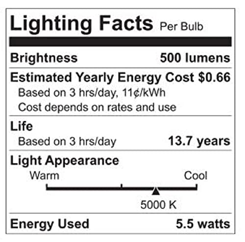 GE Lighting Refresh LED Light Bulbs, 60 Watt Eqv, Daylight, Decorative Bulbs, Small Base (8 Pack)