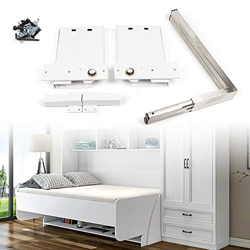 Murphy Bed Hinge,DIY Bed Wall Bed Hardware Kit Horizontal Mounting Springs Mechanism Durable for Single Twin Queen Pads