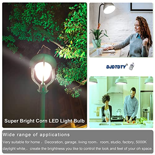 DJDTDTY 30W/60W/80W/100W/120W/150W LED Corn Light Bulb, E26 E27 Base LED Corn Lamp, 4000 Lumen 5000K Daylight 110V~277V Corn Cob Light Bulb for Indoor Outdoor (watts, 30.00)