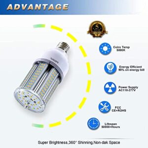 DJDTDTY 30W/60W/80W/100W/120W/150W LED Corn Light Bulb, E26 E27 Base LED Corn Lamp, 4000 Lumen 5000K Daylight 110V~277V Corn Cob Light Bulb for Indoor Outdoor (watts, 30.00)