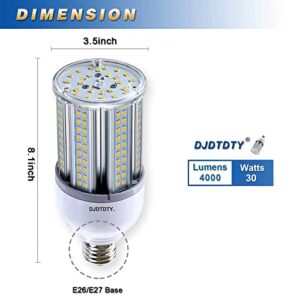 DJDTDTY 30W/60W/80W/100W/120W/150W LED Corn Light Bulb, E26 E27 Base LED Corn Lamp, 4000 Lumen 5000K Daylight 110V~277V Corn Cob Light Bulb for Indoor Outdoor (watts, 30.00)