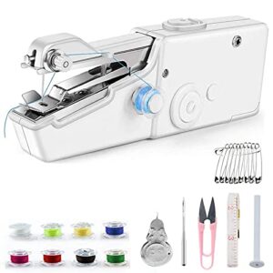 handheld sewing machine mini portable sewing tool more friendly to the handicapped easy-to-operate portable diy for beginners for home/travel user (battery not included）