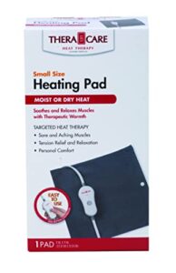 thera|care small size heating pad with moist & dry heat | wide-range heat temperature setting | 9” x 9”, gray, (24-810)