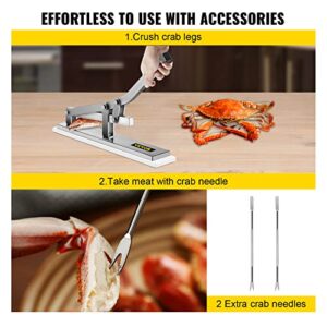 VEVOR Stone Crab Cracker with 2 Seafood Picks, Aluminum & Stainless Steel Construction Shellfish Shucker, Seafood Tools Set for Lobster and Crab Legs