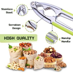 Nut Cracker, Nutcracker, Seafood Tools, Walnut Cracker for All Nuts, Heavy Duty Shell Cracker with 2 PCS Forks/Picks, Lobster Crab Crackers with Non-slip Handle 