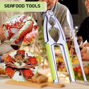 Nut Cracker, Nutcracker, Seafood Tools, Walnut Cracker for All Nuts, Heavy Duty Shell Cracker with 2 PCS Forks/Picks, Lobster Crab Crackers with Non-slip Handle 